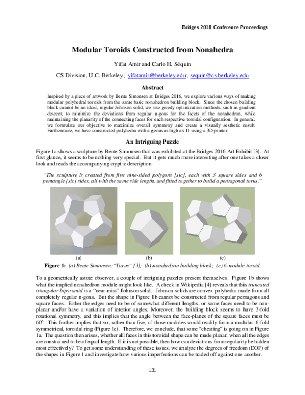 (PDF) Modular Toroids Constructed from Nonahedra