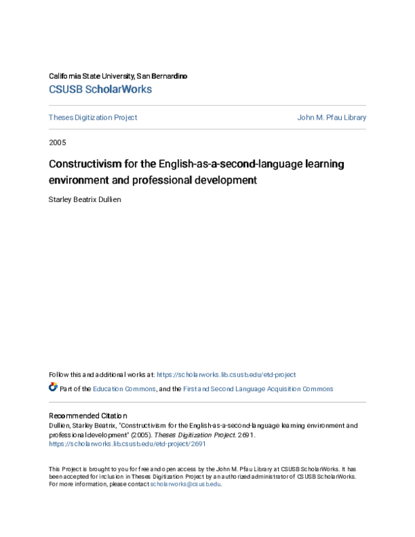 (PDF) Constructivism for the English-as-a-second-language learning ...