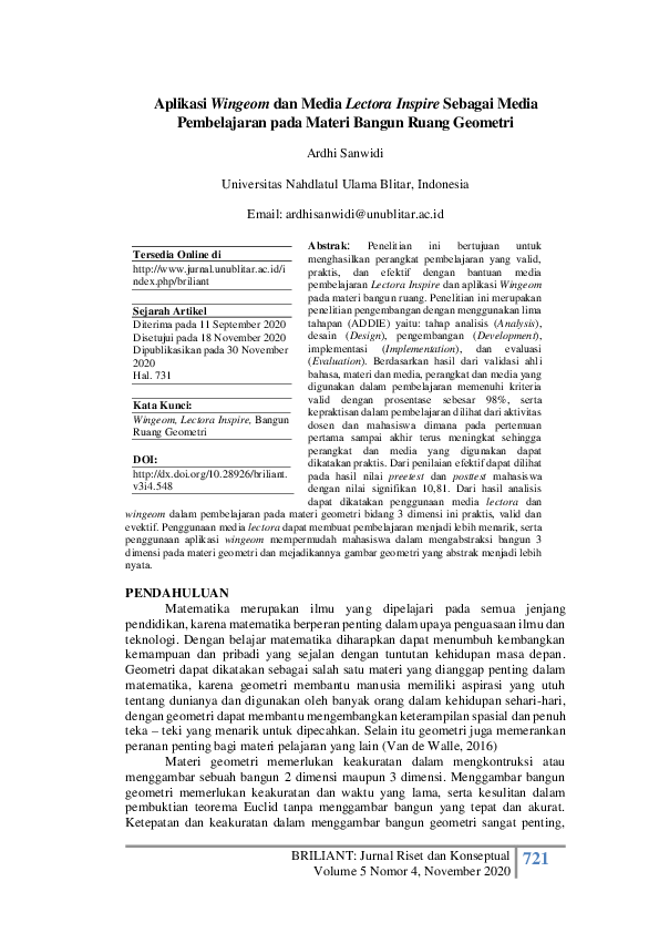 (PDF) Aplikasi Wingeom Dan Media Lectora Inspire Sebagai Media Pembelajaran Pada Materi Bangun ...