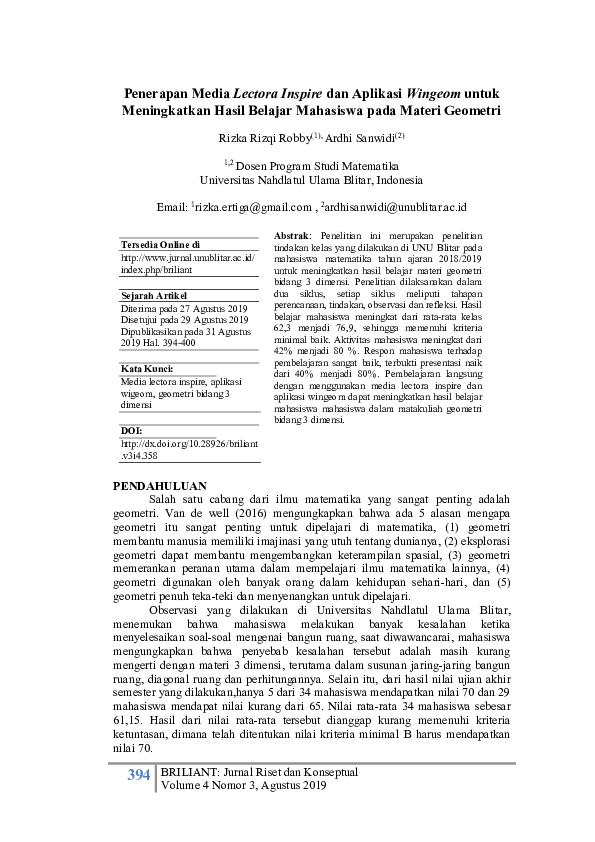 (PDF) Penerapan Media Lectora Inspire Dan Aplikasi Wingeom Untuk Meningkatkan Hasil Belajar ...