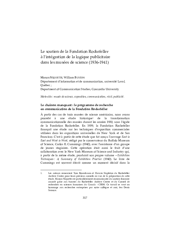 (PDF) Sciences, Médias et Société : 20. Le soutien de la Fondation ...