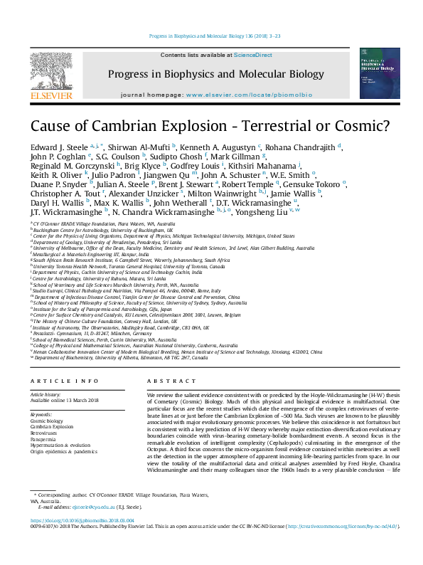 (PDF) Cause of Cambrian Explosion-Terrestrial or Co