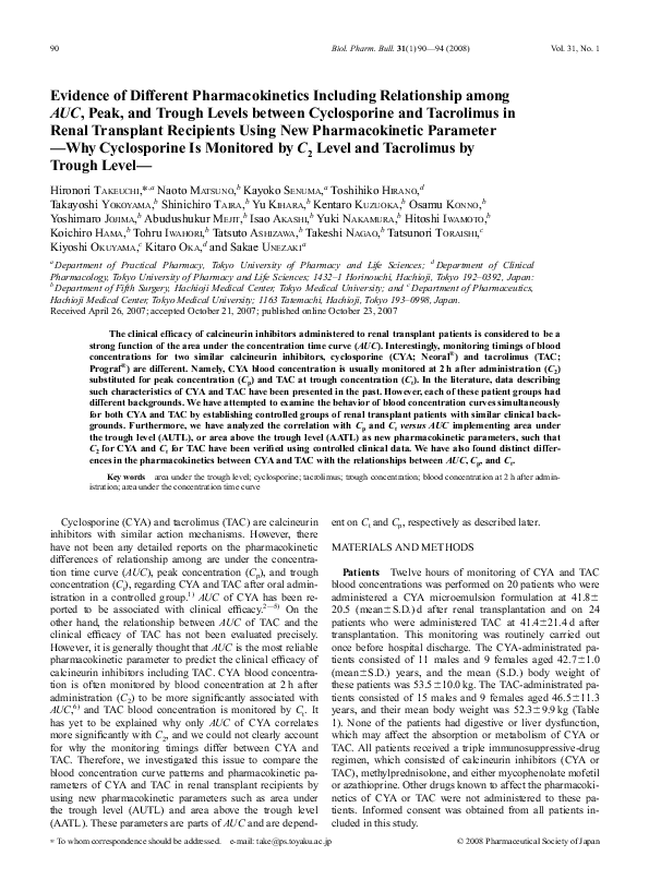 (PDF) Evidence of Different Pharmacokinetics Including Relationship ...
