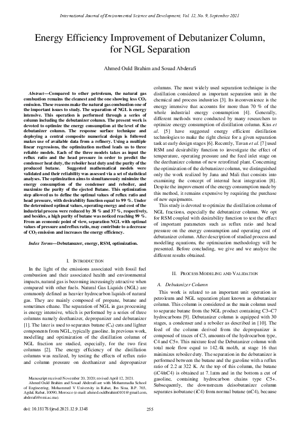 (PDF) Energy Efficiency Improvement of Debutanizer Column, for NGL ...