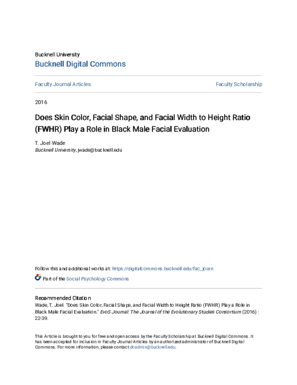 (PDF) Does Skin Color, Facial Shape, and Facial Width to Height Ratio ...