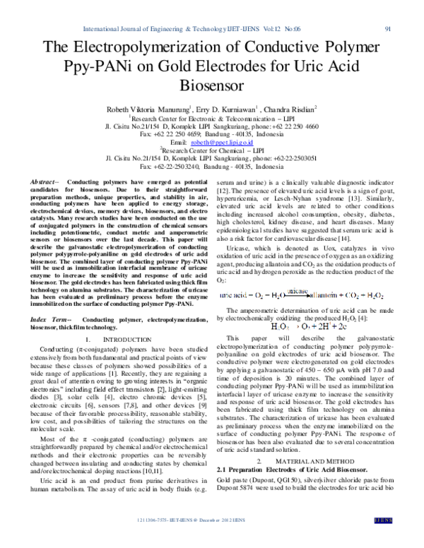 (PDF) The Electropolymerization of Conductive Polymer Ppy-PANi on Gold ...