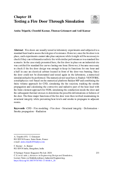 (PDF) Testing a Fire Door Through Simulation
