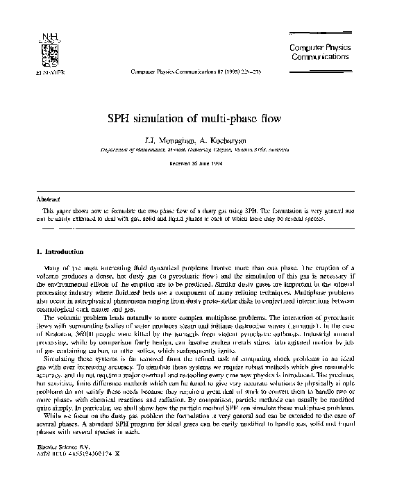 (PDF) SPH simulation of multi-phase flow