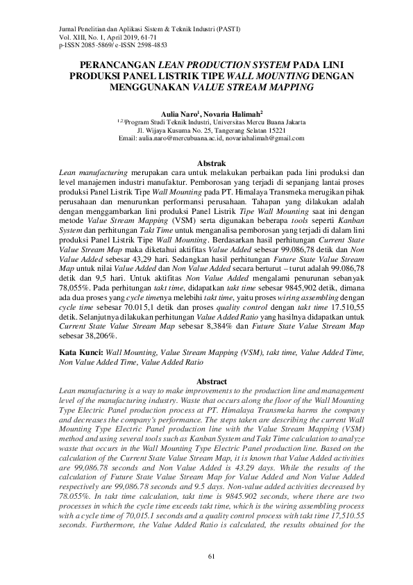(PDF) Perancangan Lean Production System Pada Lini Produksi Panel Listrik Tipe Wall Mounting ...