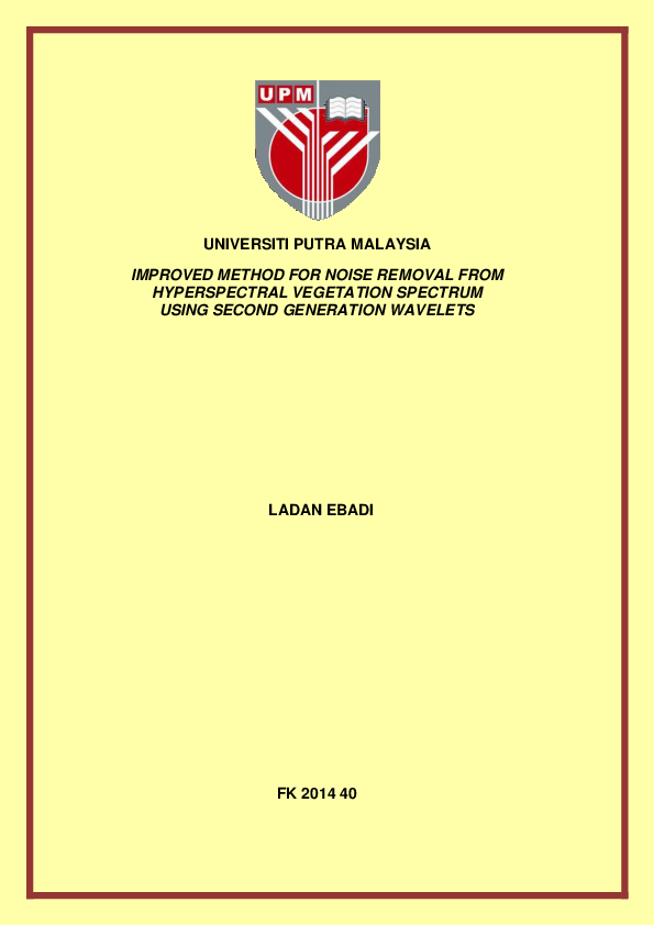 Pdf Improved Method For Noise Removal From Hyperspectral Vegetation Spectrum Using Second