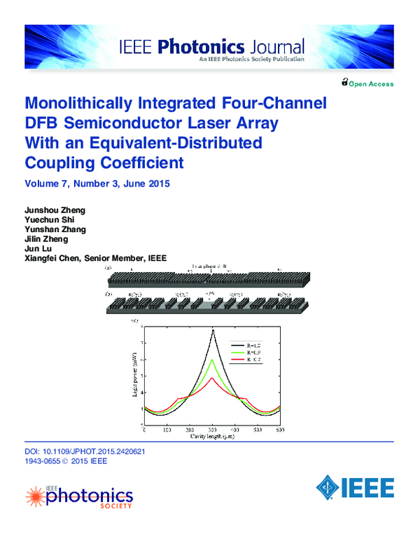 (PDF) Monolithically Integrated Four-Channel DFB Semiconductor Laser Array With an Equivalent ...