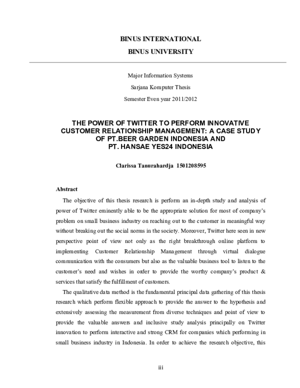 (PDF) The Power of Twitter to Perform Innovative Customer Relationship ...