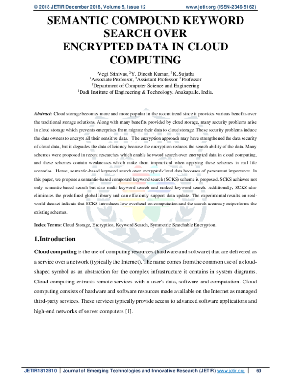 (PDF) Semantic Compound Keyword Search Over Encrypted Data in Cloud Computing