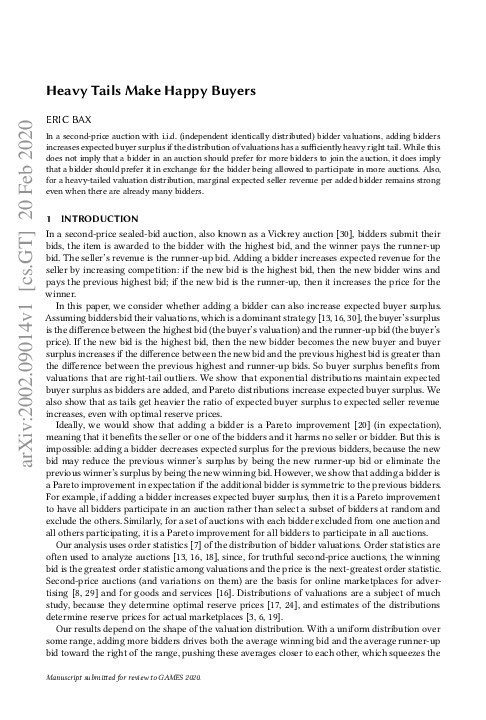 (PDF) Heavy Tails Make Happy Buyers