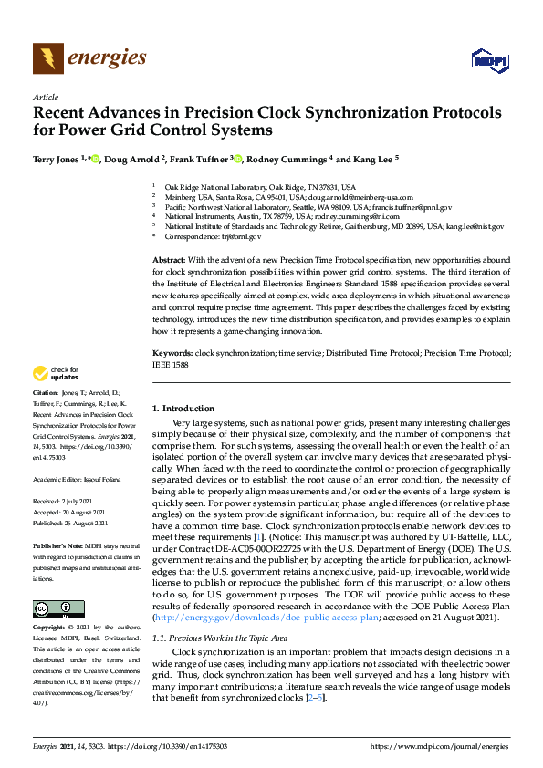 Pdf Recent Advances In Precision Clock Synchronization Protocols For
