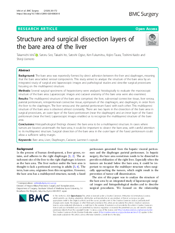(PDF) Structure and surgical dissection layers of the bare area of the ...