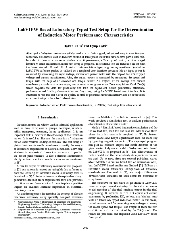 Pdf Labview Based Laboratory Typed Test Setup For The Determination