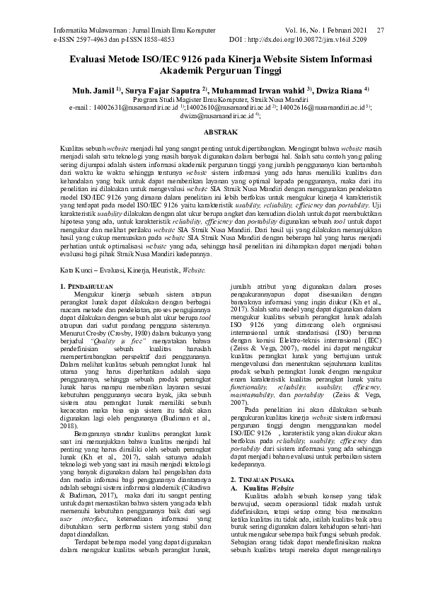 (PDF) Evaluasi Metode ISO/IEC 9126 Pada Kinerja Website Sistem ...