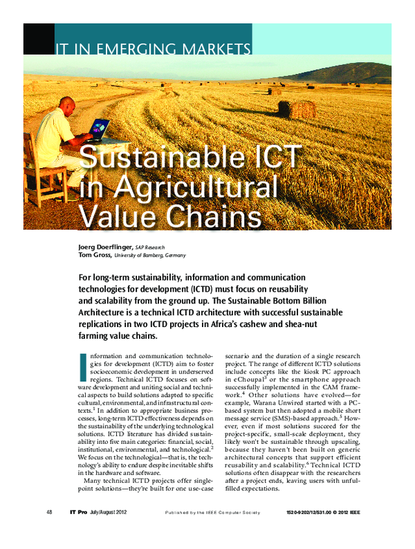 (PDF) Sustainable ICT in agricultural value chains