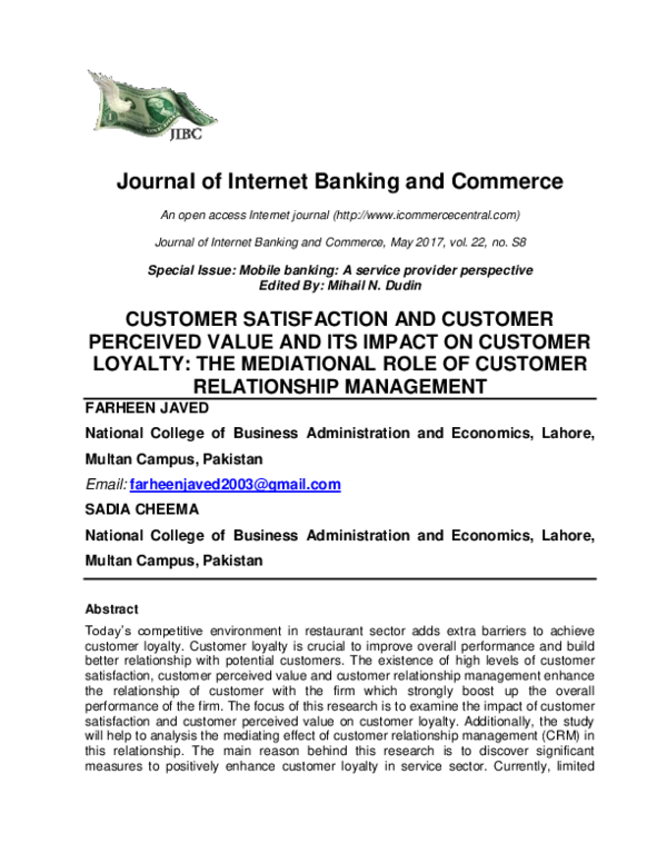 PDF Customer Satisfaction And Customer Perceived Value And Its Impact On Customer Loyalty The pdf-customer-satisfaction-and-customer-perceived-value-and-its-impact-on-customer-loyalty-the