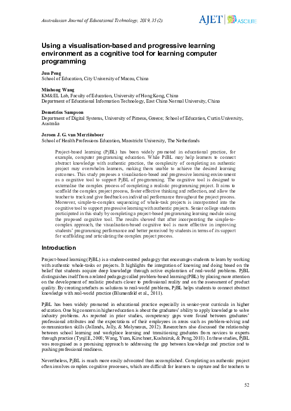 (PDF) Using a visualisation-based and progressive learning environment ...