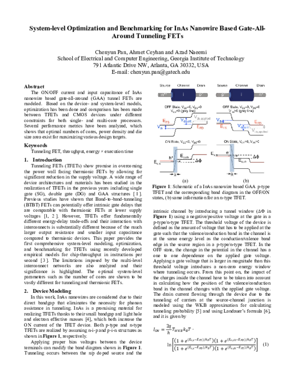 (PDF) System-level optimization and benchmarking for InAs nanowire based gate-all-around ...