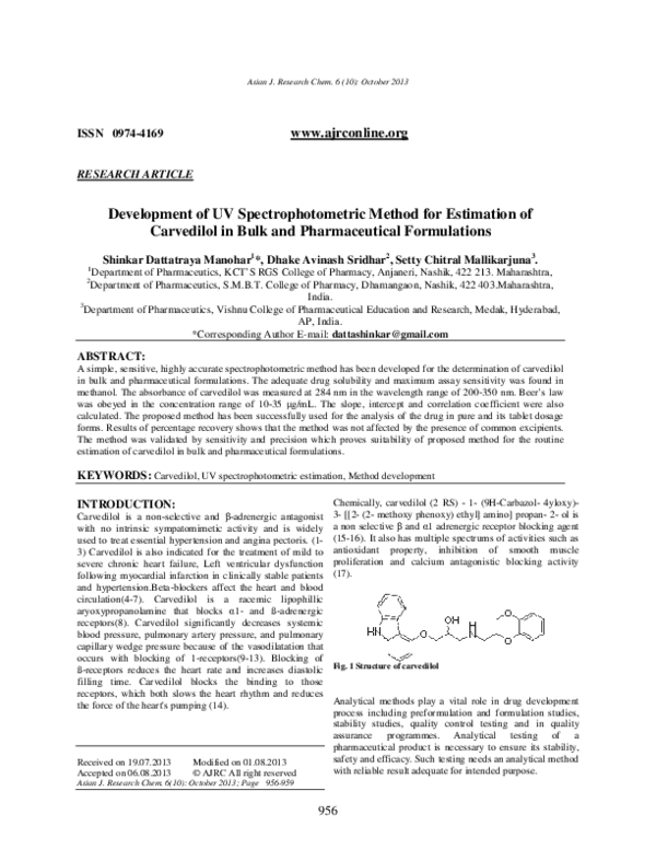 (PDF) Development of UV Spectrophotometric Method for Estimation of ...