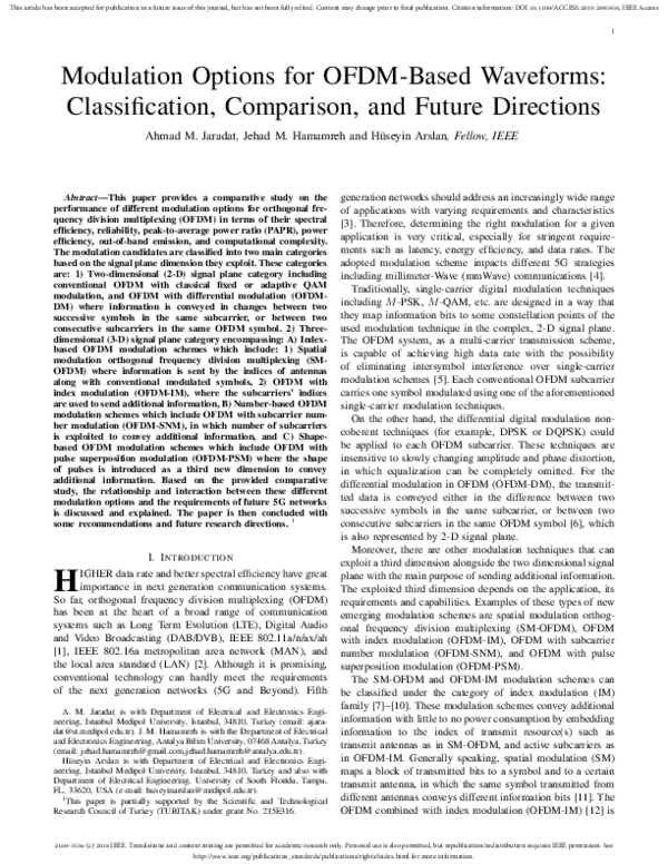 (PDF) Modulation Options for OFDM-Based Waveforms: Classification ...
