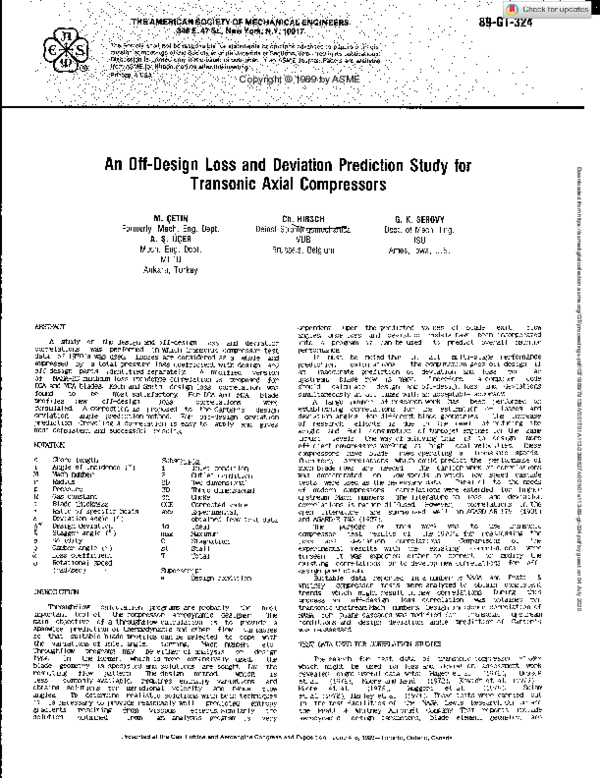 (PDF) An Off-Design Loss and Deviation Prediction Study for Transonic ...