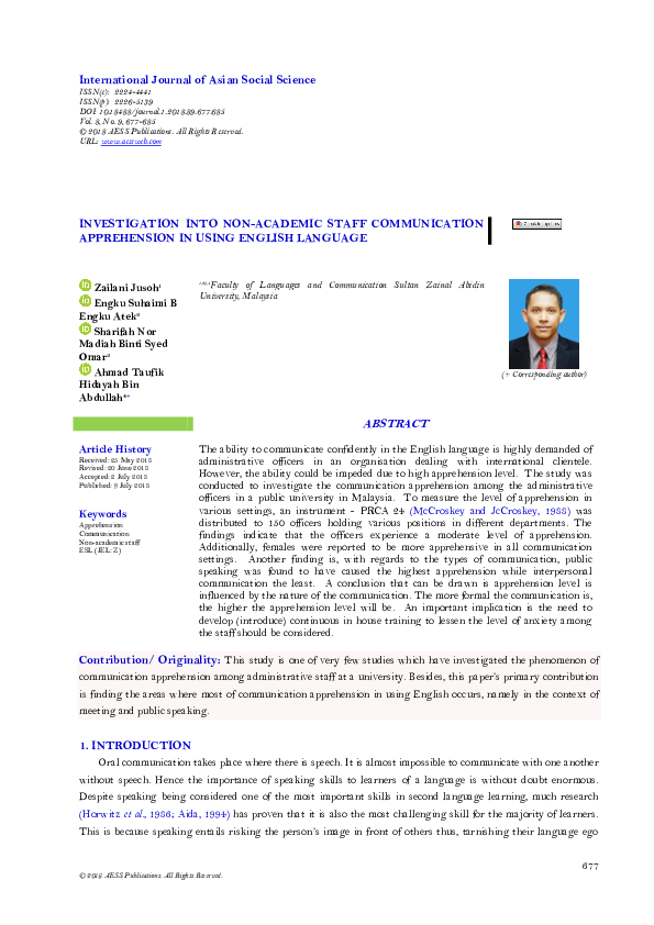 (PDF) Investigation into Non-Academic Staff Communication Apprehension ...