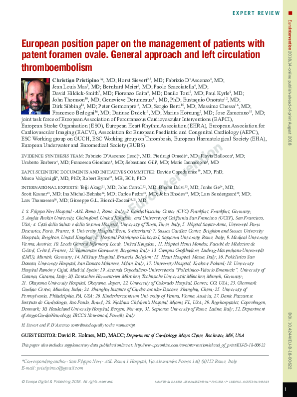 (PDF) European position paper on the management of patients with patent ...