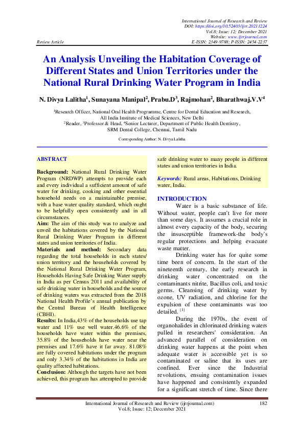 (PDF) An Analysis Unveiling the Habitation Coverage of Different States ...