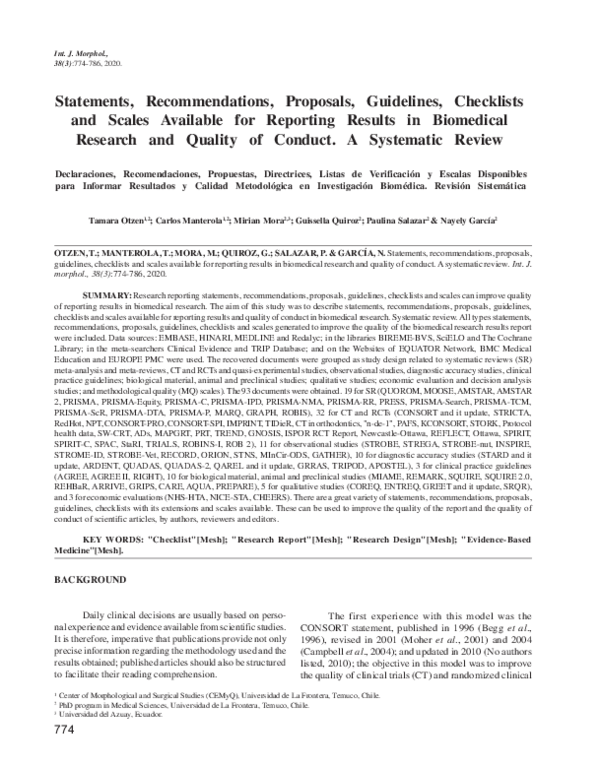 (PDF) Statements, Recommendations, Proposals, Guidelines, Checklists ...