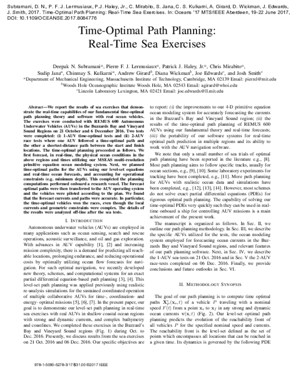 (PDF) Time-optimal path planning: Real-time sea exercises