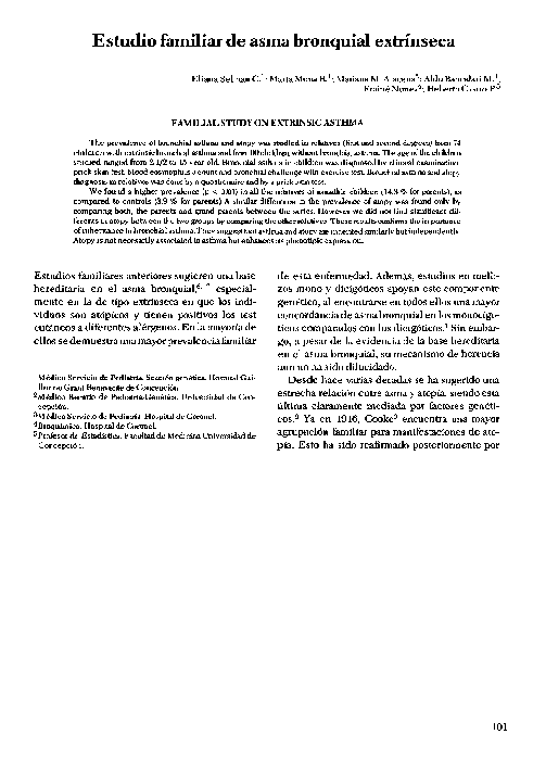 (PDF) Estudio familiar de asma bronquial extrínseca