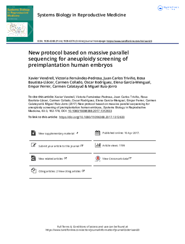 (PDF) New protocol based on massive parallel sequencing for aneuploidy ...