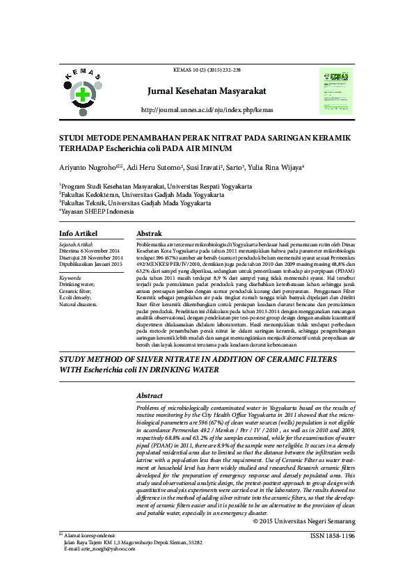 (PDF) STUDI METODE PENAMBAHAN PERAK NITRAT PADA SARINGAN KERAMIK ...