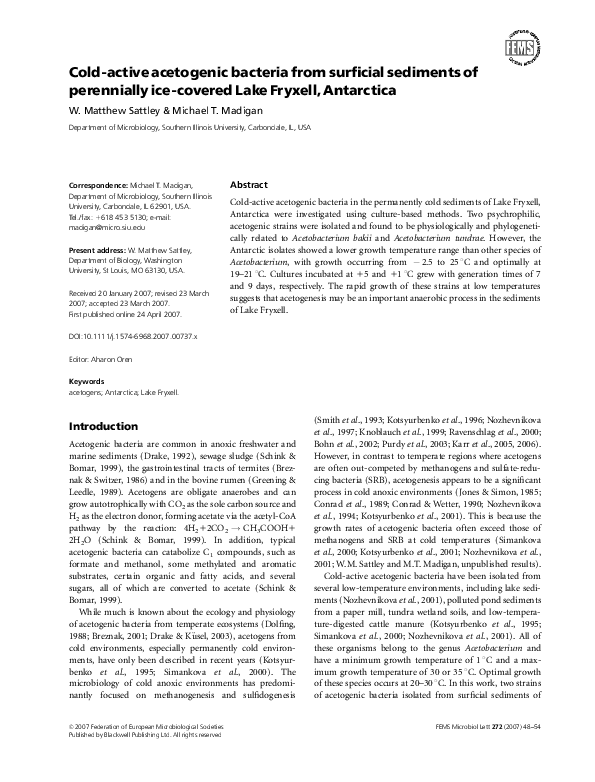 (PDF) Cold-active acetogenic bacteria from surficial sediments of ...