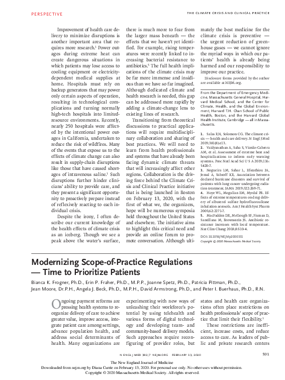 (PDF) Modernizing Scope-of-Practice Regulations — Time to Prioritize ...