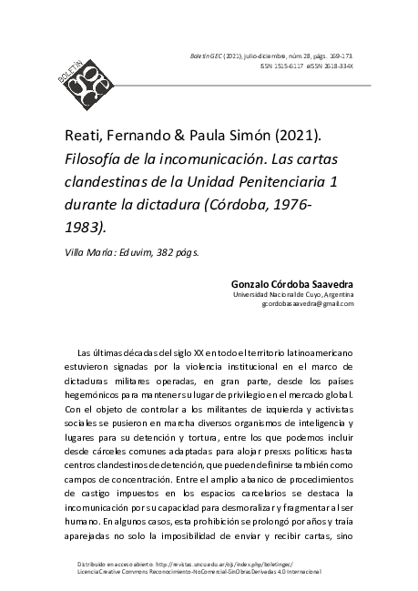 (PDF) Reseña de Reati, Fernando & Paula Simón (2021). Filosofía de la ...