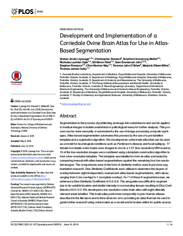 (PDF) Corriedale Ovine Brain Atlas for Segmentation