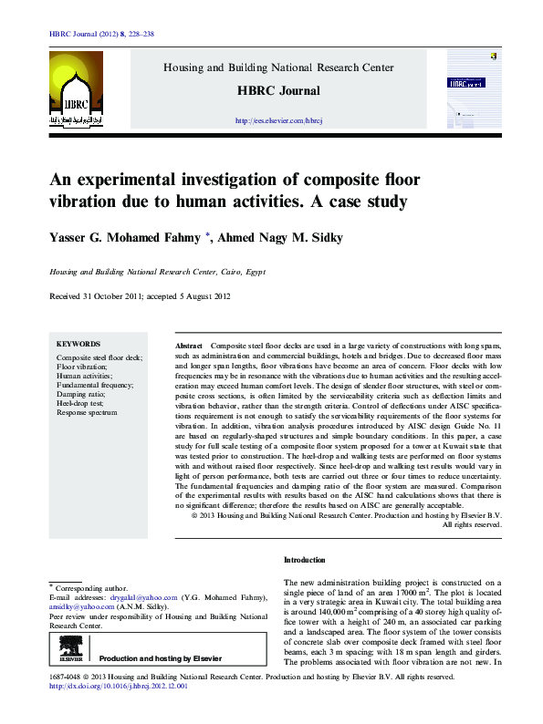 (PDF) An experimental investigation of composite floor vibration due to ...