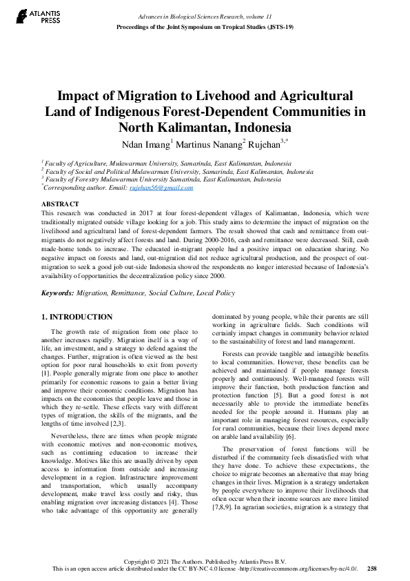 (PDF) Impact of Migration to Livelihood and Agricultural Land of ...