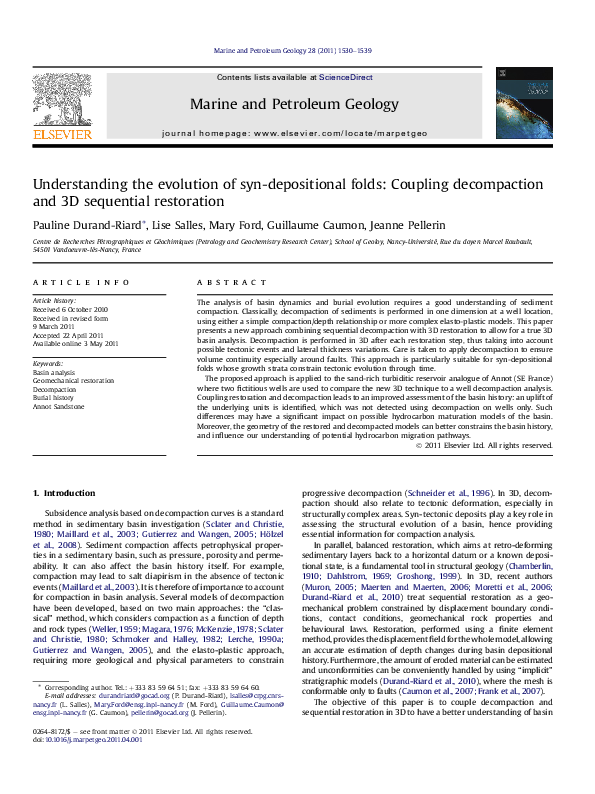 (PDF) Understanding the evolution of syn-depositional folds: Coupling ...