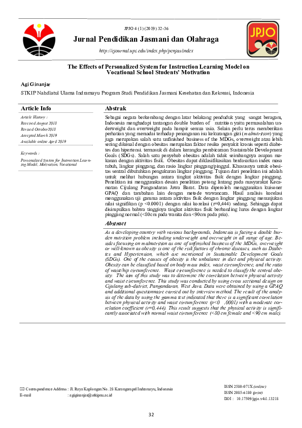 (PDF) The Effects of Personalized System for Instruction Learning Model ...