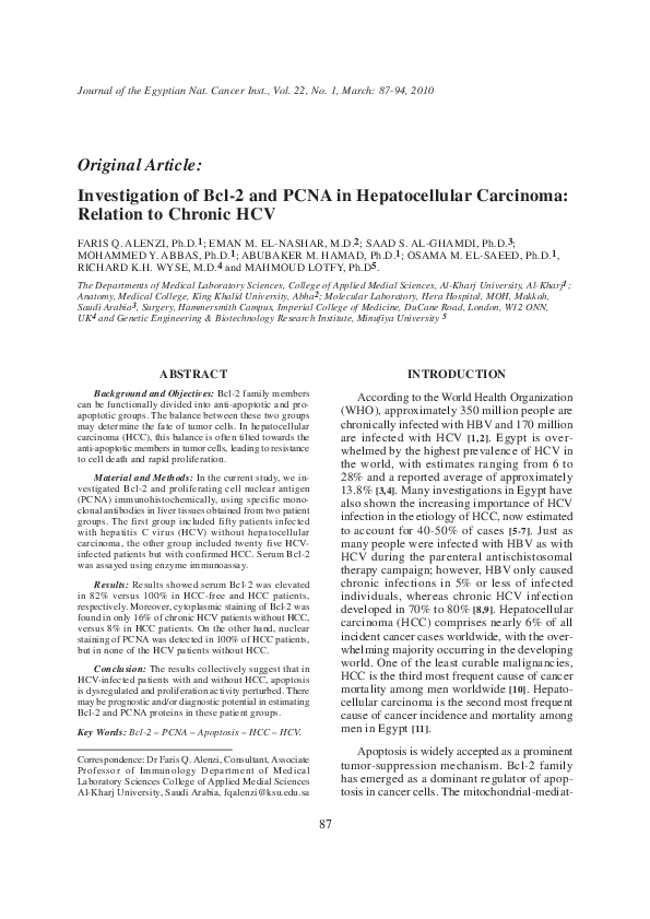 (PDF) Original Article: Investigation of Bcl-2 and PCNA in ...