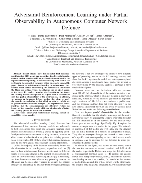 (PDF) Adversarial Reinforcement Learning under Partial Observability in ...