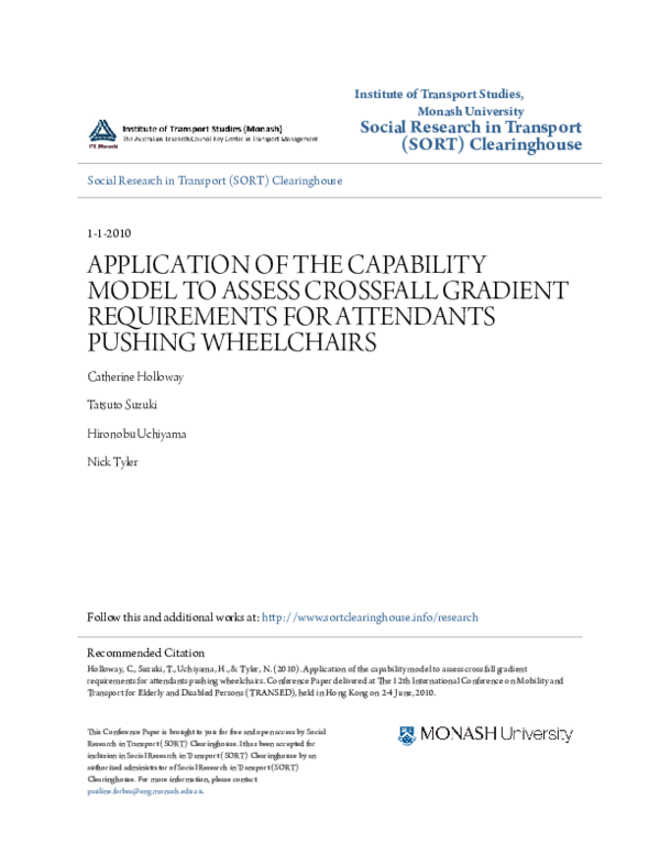 (PDF) Application of the Capability Model to assess crossfall gradient ...