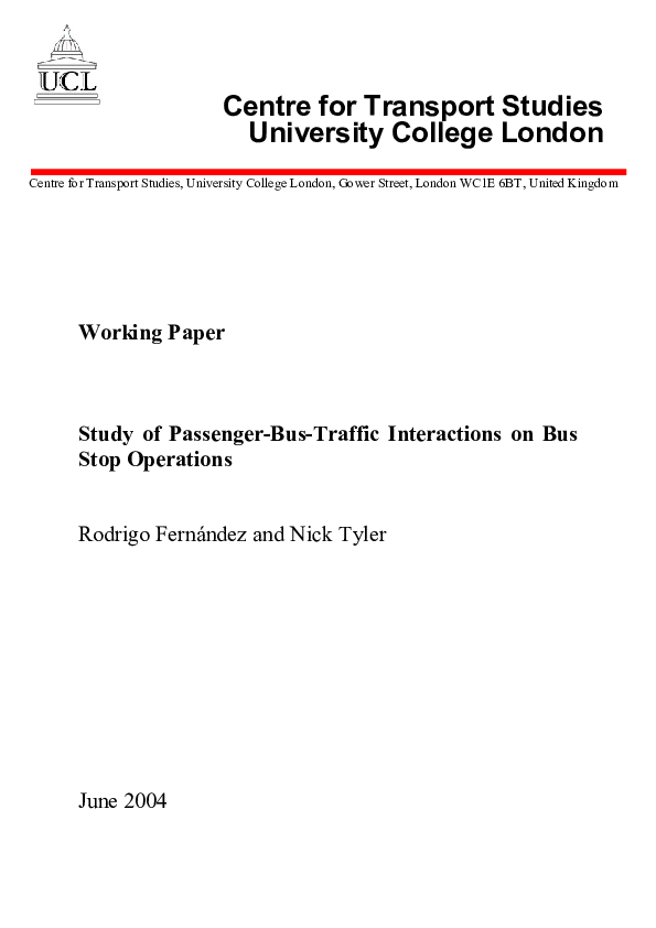 (PDF) Study of passenger-bus-traffic interactions on bus stop operations