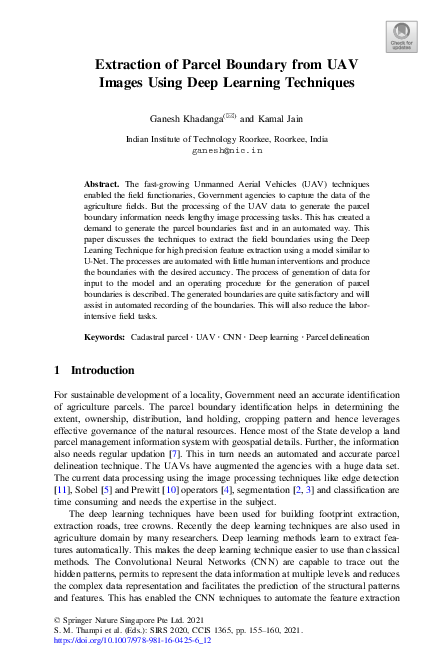 (PDF) Extraction of Parcel Boundary from UAV Images Using Deep Learning ...